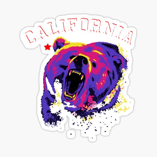 "California bear" Sticker by TopDesignArt | Redbubble