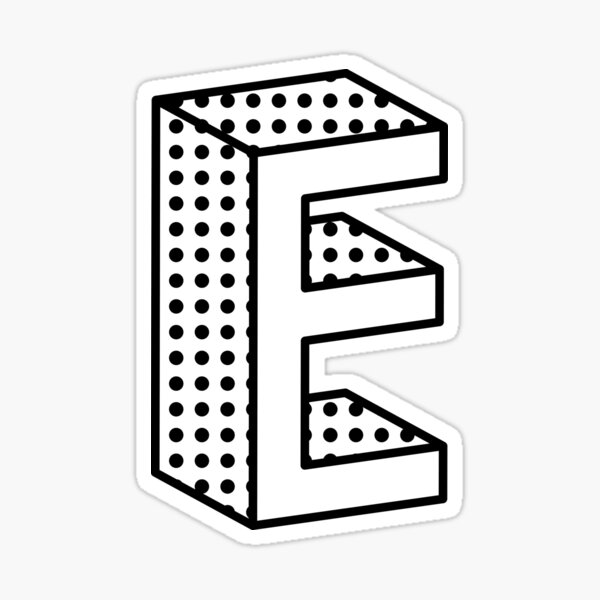 "3D Ben Day Dot Isometric Letter E" Sticker for Sale by murialbezanson ...