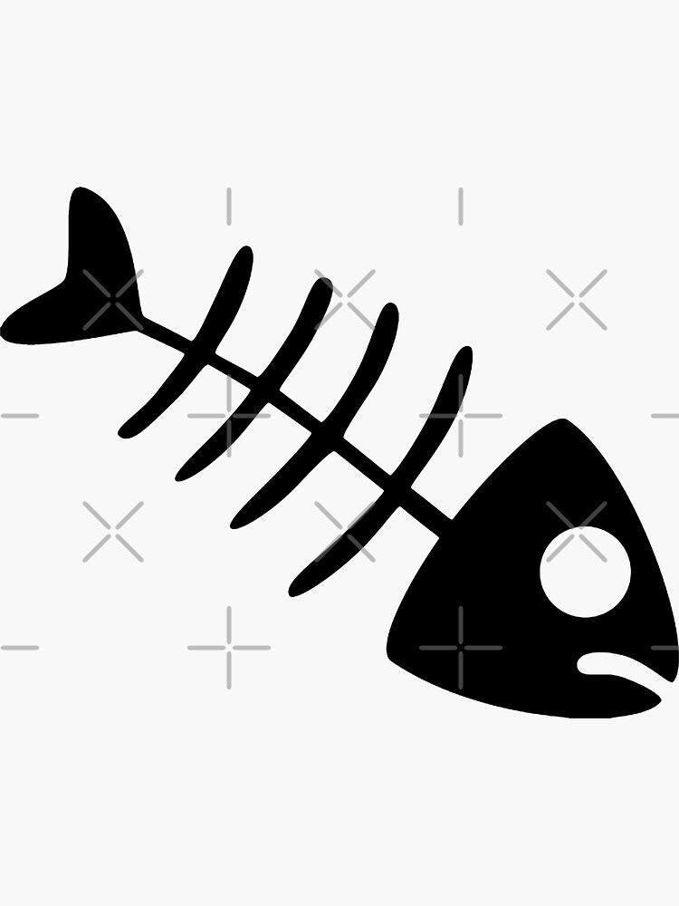 "Cute Fish Bone" Sticker by kleynard | Redbubble