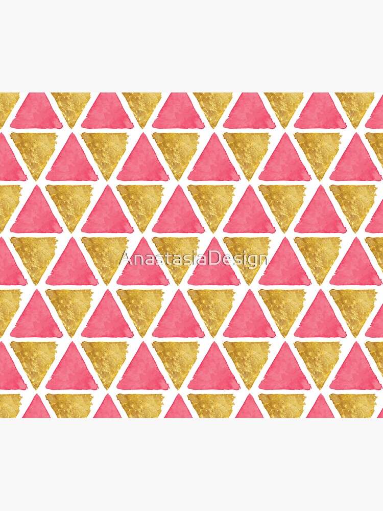 "Pink and Gold Triangles" Sticker for Sale by AnastasiaDesign | Redbubble