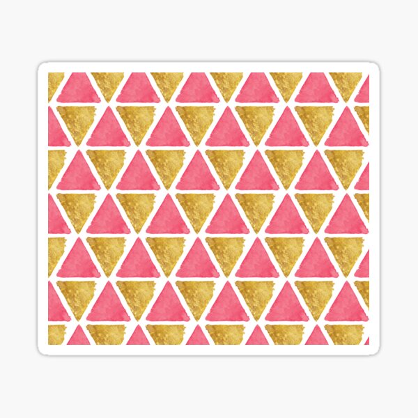 "Pink and Gold Triangles" Sticker for Sale by AnastasiaDesign | Redbubble