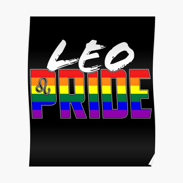 Lgbt Leo Pride Flag Zodiac Sign Poster By Martinbrenner44 Redbubble