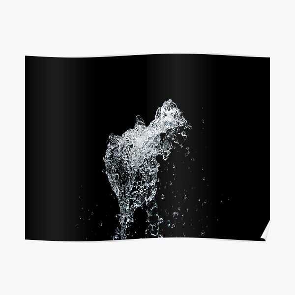 "Splash of water from a fountain jet stream." Poster for Sale by ...