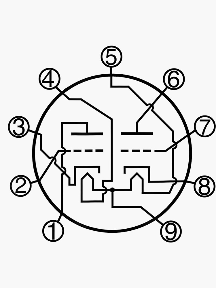 "12AX7 ECC83 Vacuum Tube Pin Layout Amplifier Guitar Bass Amp" Sticker ...