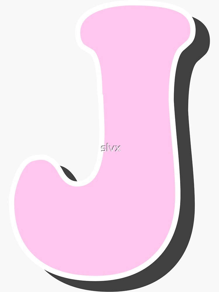 "Pink letter "J"" Sticker by slvx | Redbubble