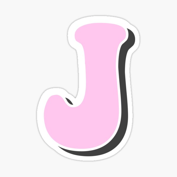 "Pink letter "J"" Sticker by slvx | Redbubble