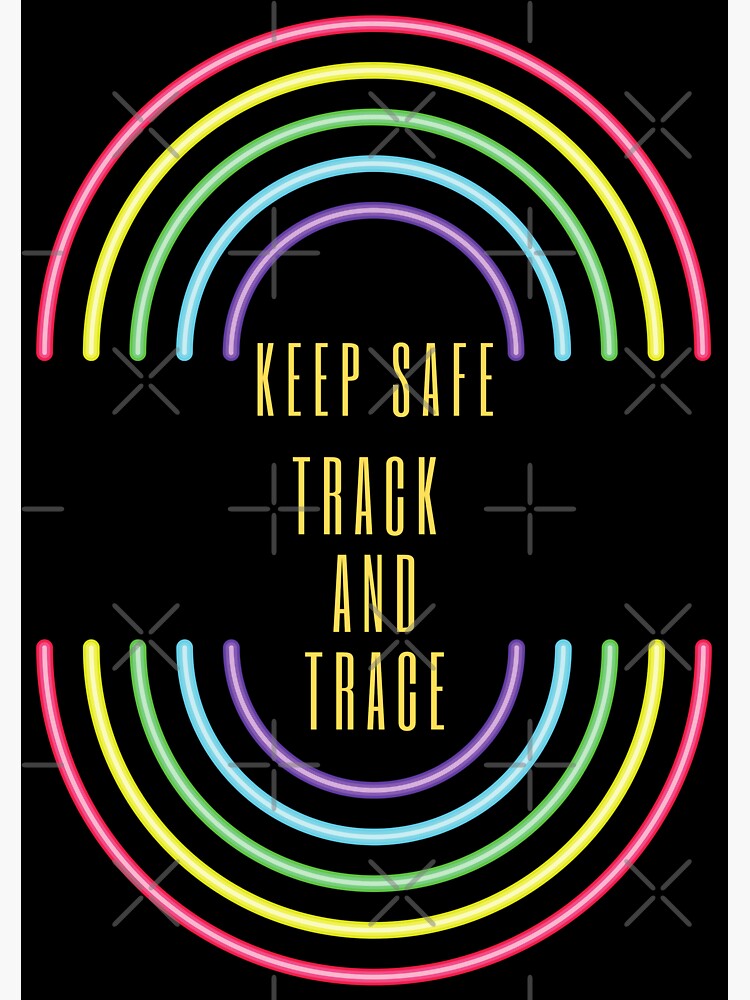 "Keep safe track and trace logo" Sticker by Delicarte | Redbubble