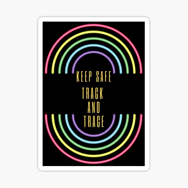 "Keep safe track and trace logo" Sticker by Delicarte | Redbubble