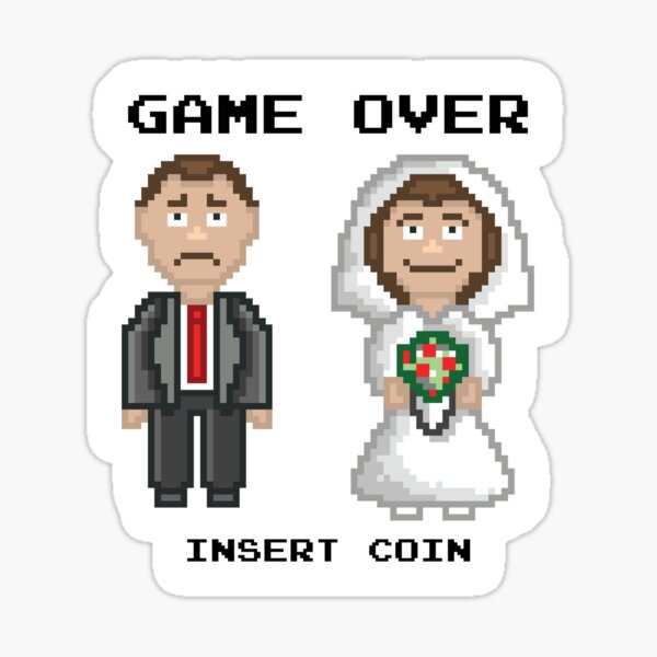 "Marriage Game Over" Sticker for Sale by leondesign | Redbubble
