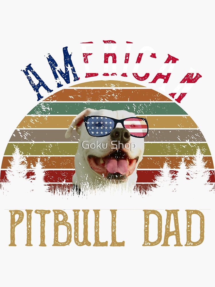 "Vintage American Pitbull Dad Gift for Pitbull Lover Daddy Father ...