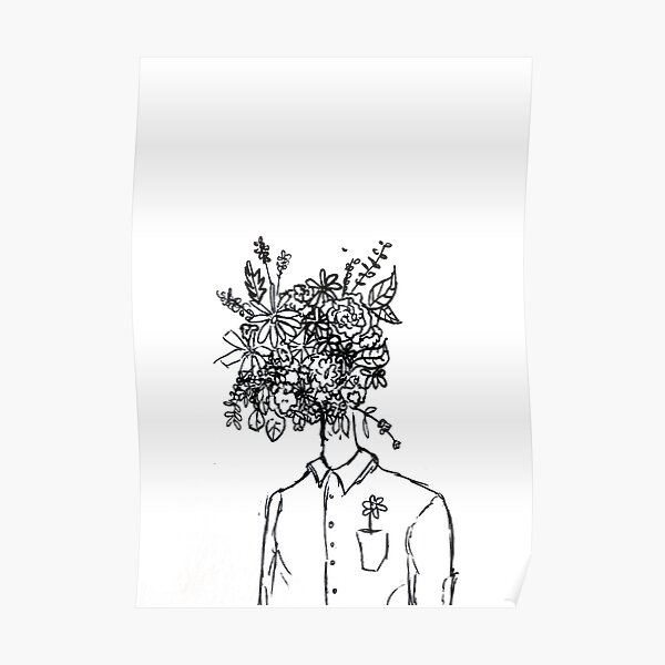 "Flower man linear doodle art" Poster for Sale by somedesignclub ...