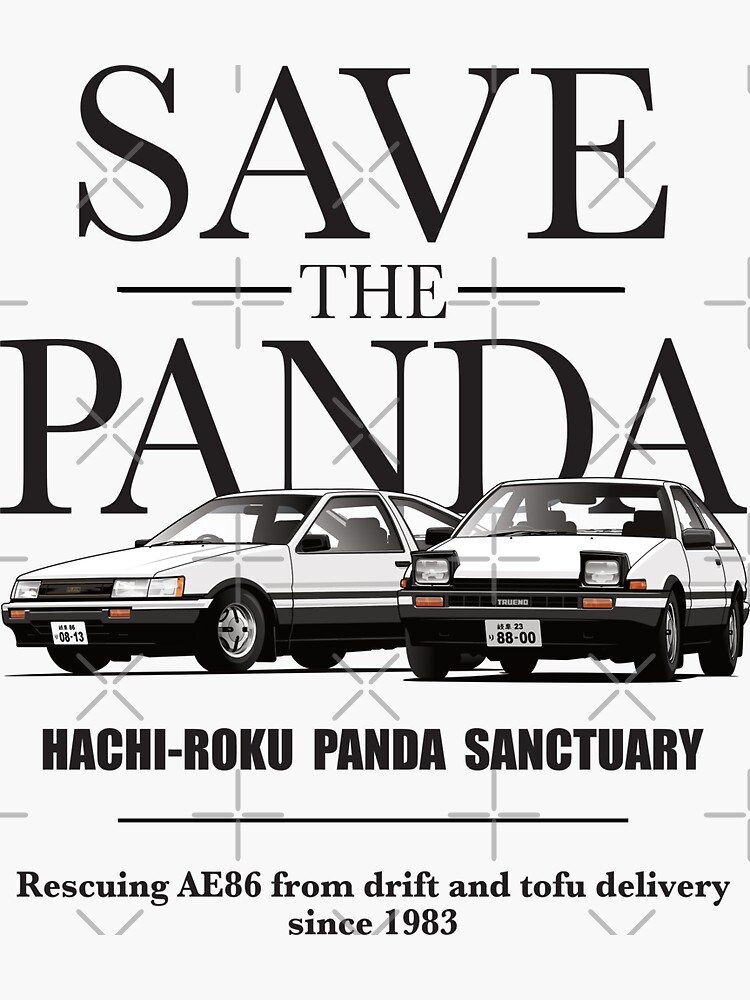 "Save the Panda AE86" Sticker by 8800ag | Redbubble