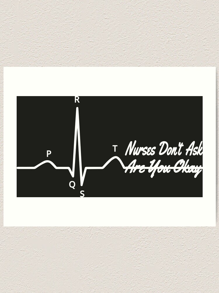 "PQRST Funny Nurse Memes Electrocardiogram Wave ECG" Art Print for Sale ...
