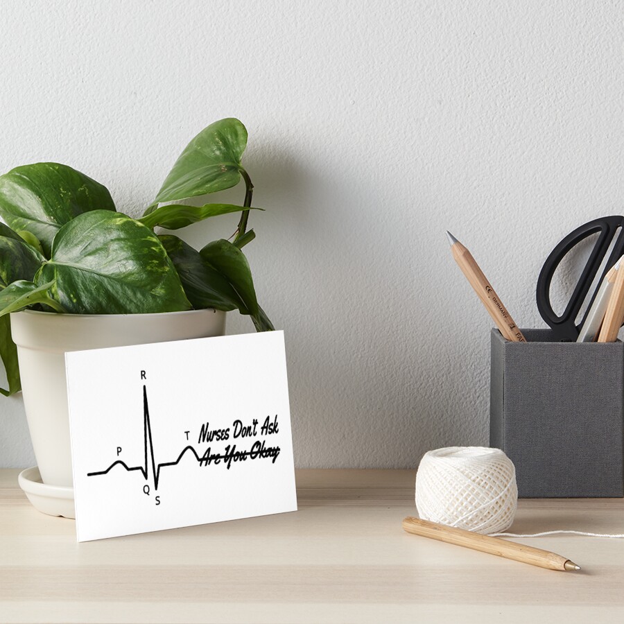 "PQRST Funny Nurse Memes Electrocardiogram Wave ECG" Art Board Print by ...
