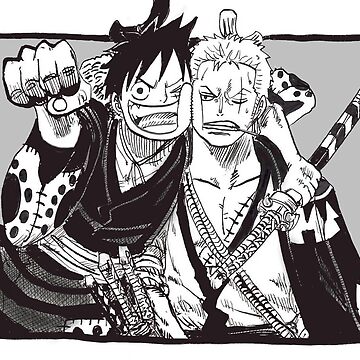 "duo baddass luffytaro zorojuro" Sticker for Sale by SAMSEMI | Redbubble