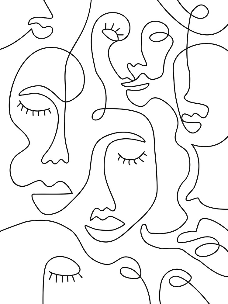 "Abstract Faces" Poster for Sale by Tinteria | Redbubble