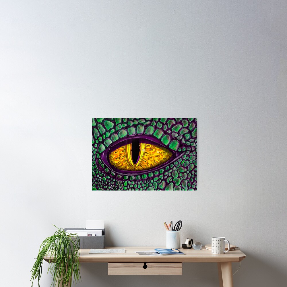"Dragon Eye - Green Dragon" Poster for Sale by lynnhsim | Redbubble
