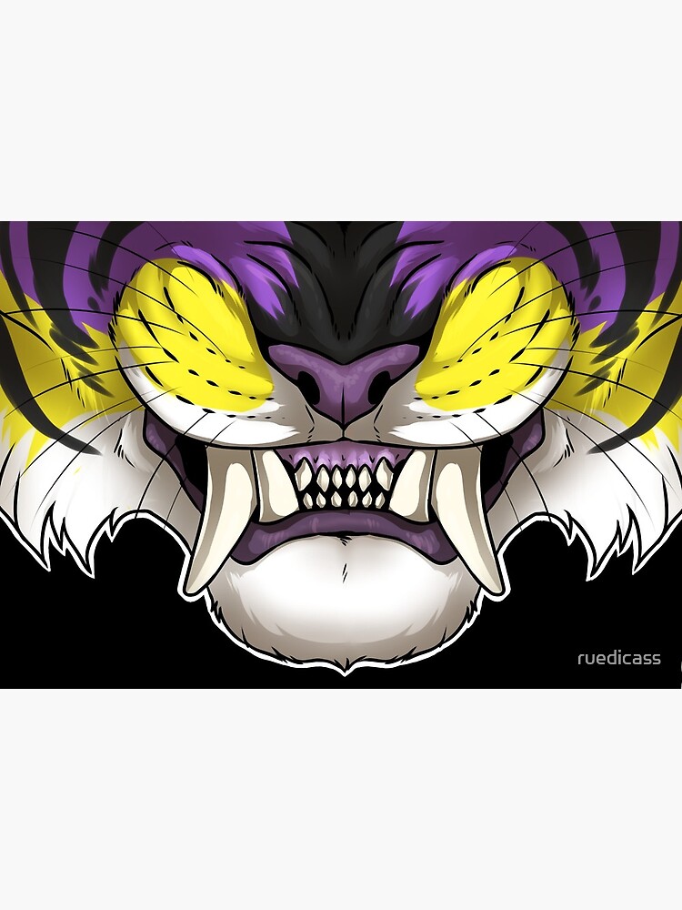 "Nonbinary Tiger Snarl" Mask by ruedicass | Redbubble