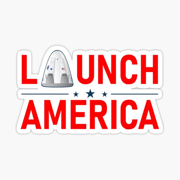 "Launch America Dragon Capsule Text Blue Outline" Sticker for Sale by ...