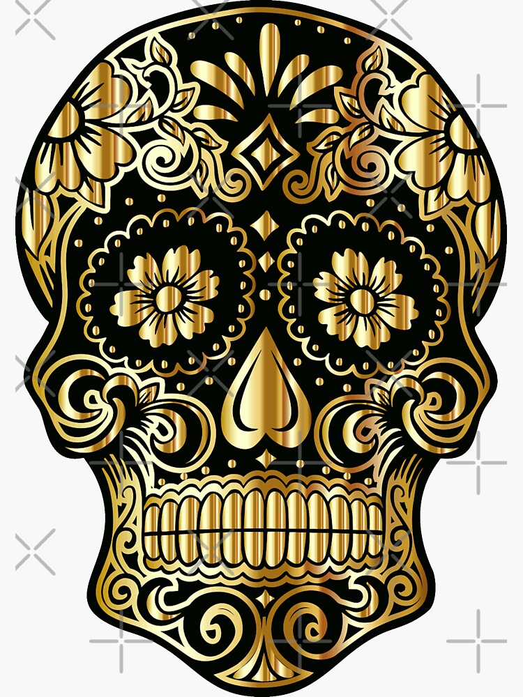"Gold Skull" Sticker for Sale by ChuckDL | Redbubble