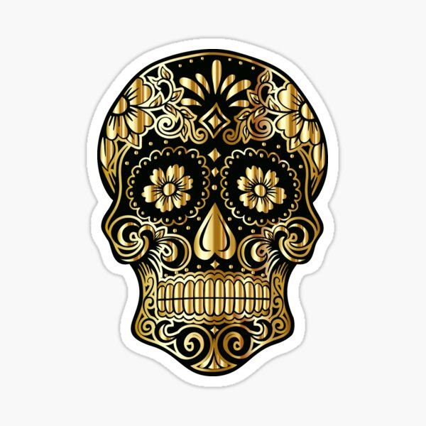"Gold Skull" Sticker for Sale by ChuckDL | Redbubble