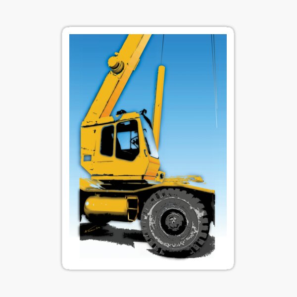 "Yellow Mobile Docking Crane" Sticker for Sale by QuarterMoon | Redbubble