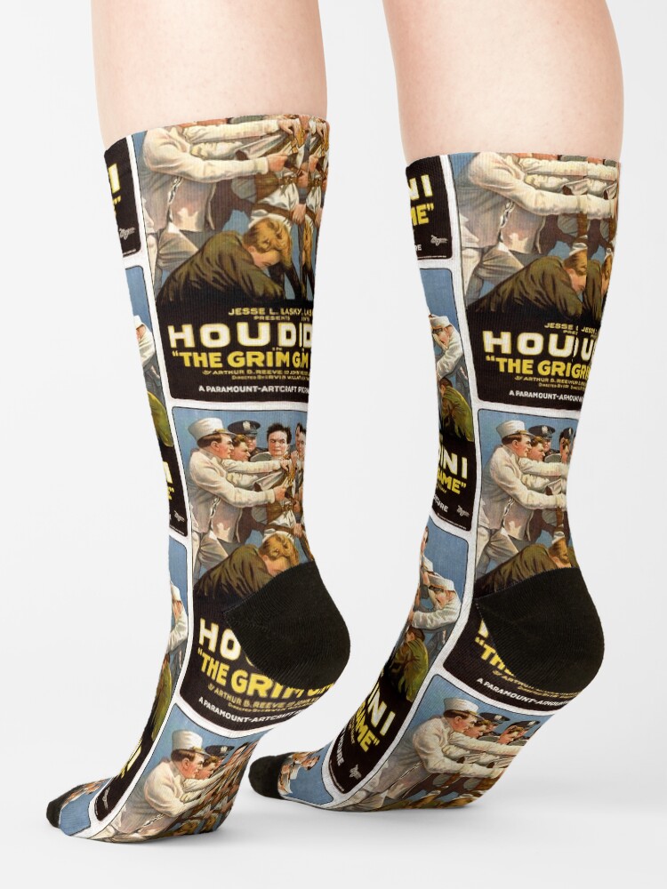 "Vintage Movie Poster - Harry Houdini in The Grim Game" Socks for Sale ...