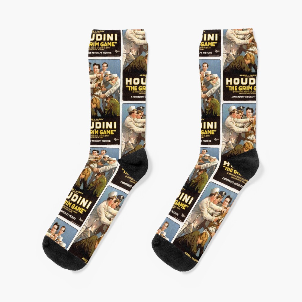 "Vintage Movie Poster - Harry Houdini in The Grim Game" Socks for Sale ...