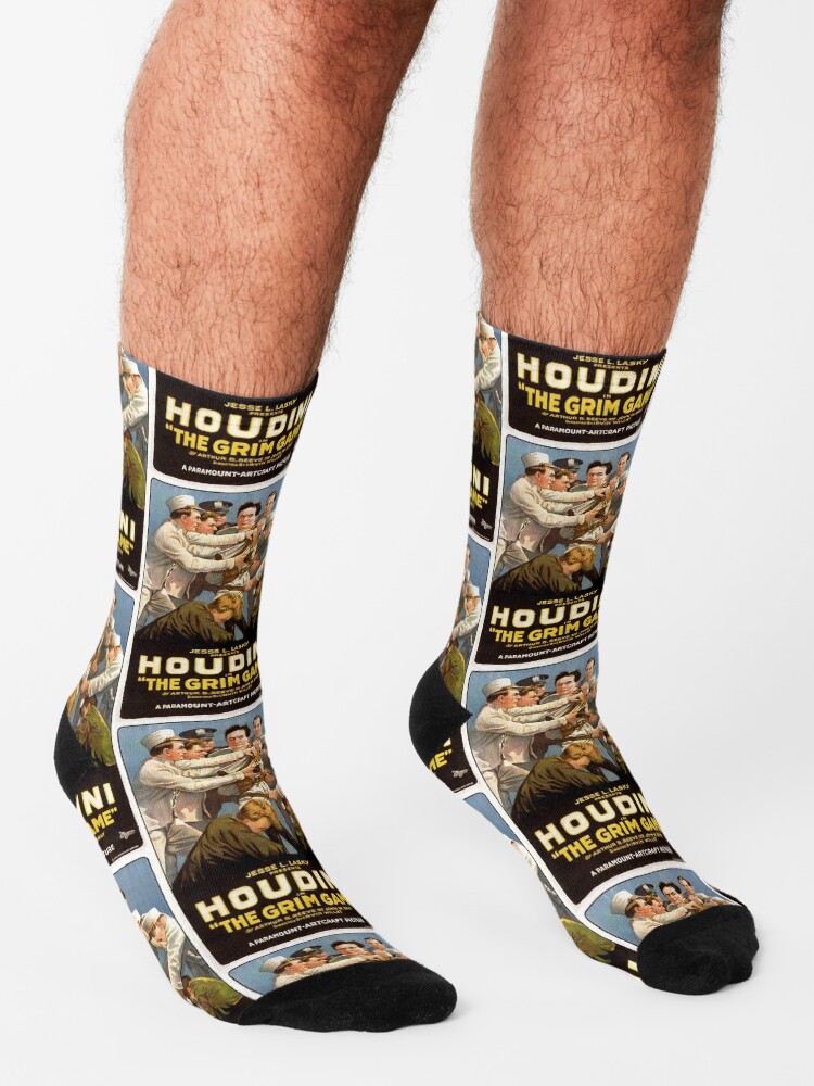 "Vintage Movie Poster - Harry Houdini in The Grim Game" Socks for Sale ...