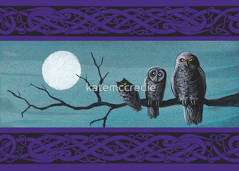 "Spooky Halloween Owls" by katemccredie | Redbubble