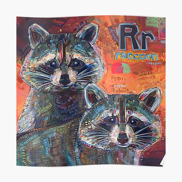 "R Is for Raccoon - 2020" Poster by gwennpaints | Redbubble