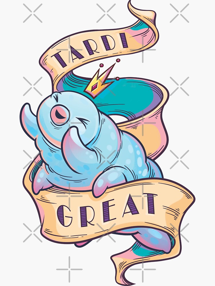 "Tardigrade Pun Tardi Great Blue" Sticker for Sale by supermara | Redbubble