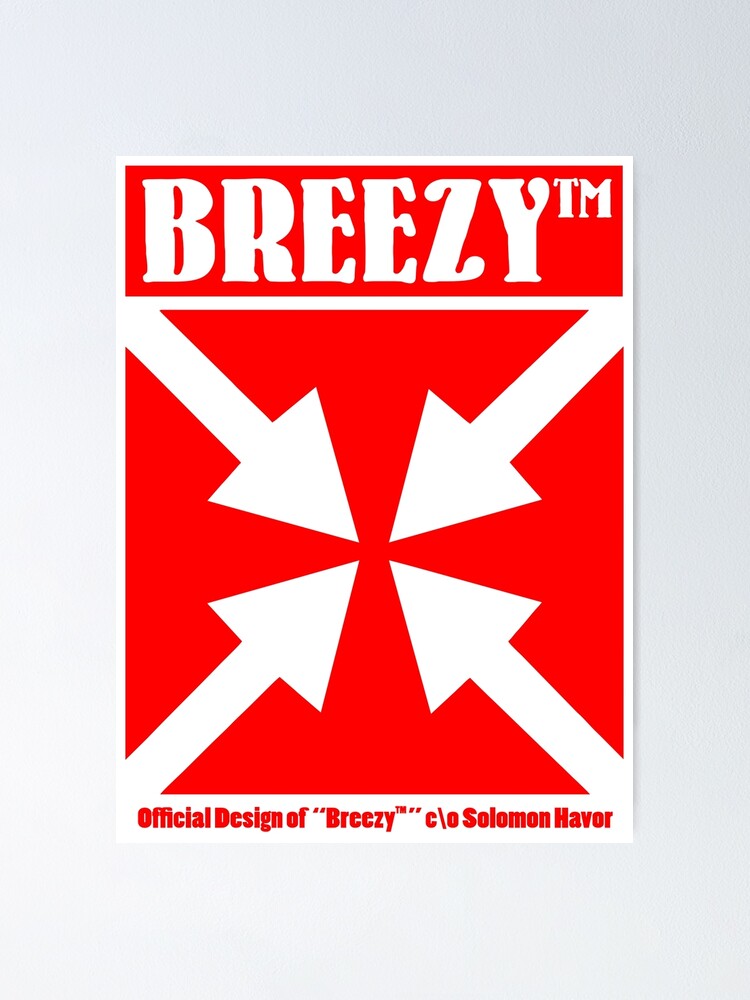 "Breezy Logo Print Red" Poster for Sale by havordinc | Redbubble