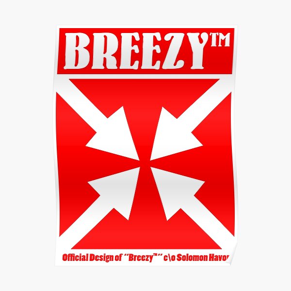 "Breezy Logo Print Red" Poster for Sale by havordinc | Redbubble
