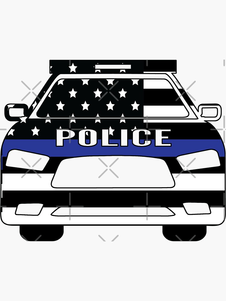"American, Police Flag, Police Car" Sticker for Sale by PLLDesigns ...