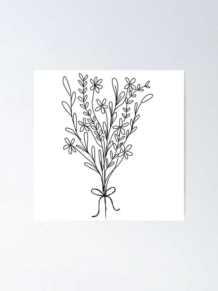 " Dainty Flower Bouquet Sketch " Poster for Sale by Suh44 | Redbubble