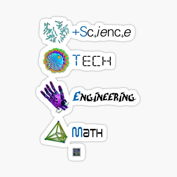 ""STEM Symbols and Words"©" Sticker by LisaCClark | Redbubble