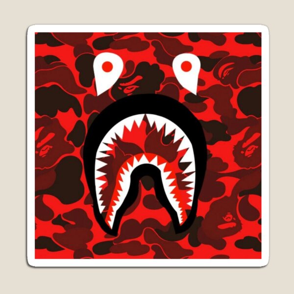 Camo Red Red Shark Shark Bape A Bathing Ape Magnets | Redbubble