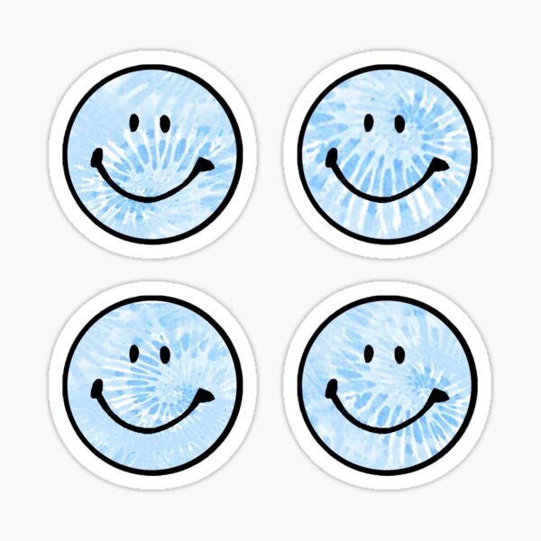 Blue Smiley Face Stickers | Redbubble