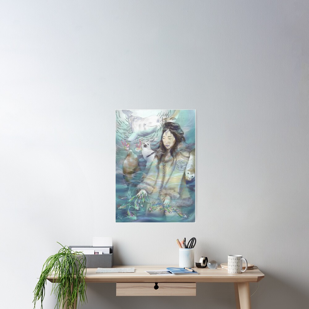 "Sedna, Inuit Goddess of the Sea (Color)" Poster for Sale by gcsehart ...