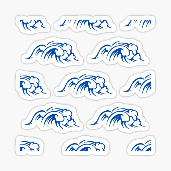 "Waves On The Stormy Sea" Sticker by PatternsByMaria | Redbubble