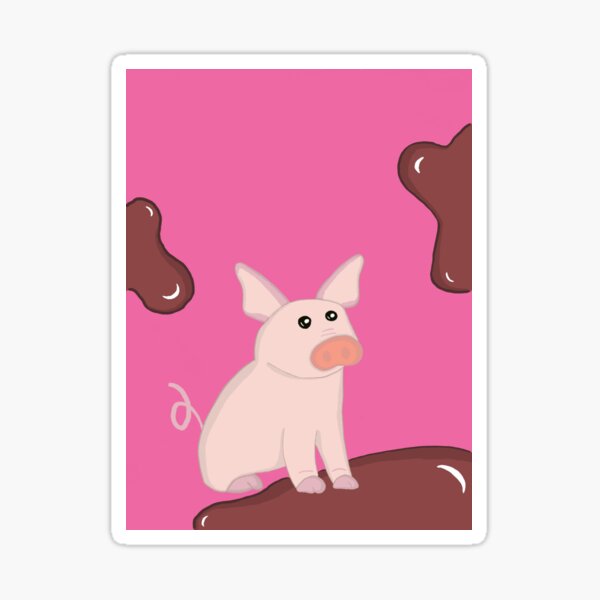 "Piglet in Mud Puddles" Sticker for Sale by BAbigail20 | Redbubble