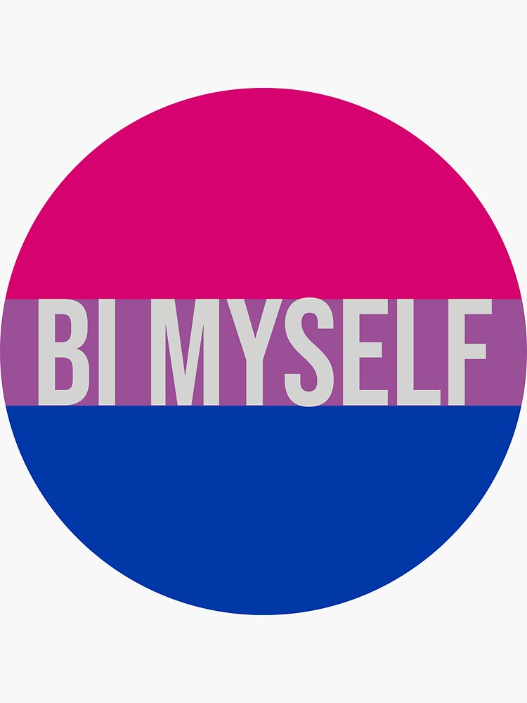 "Bi Myself - Bisexual Pride Flag" Sticker by gayestshop | Redbubble