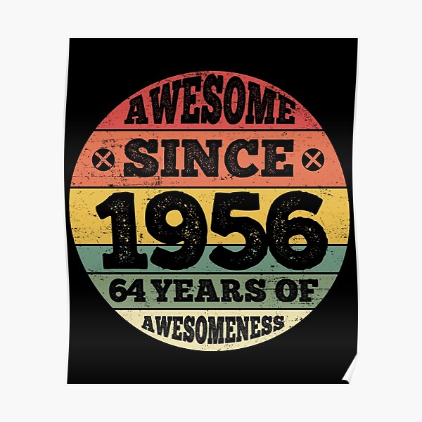 Póster « 64 Years Of Awesomeness is perfect cute 64th birthday design ...