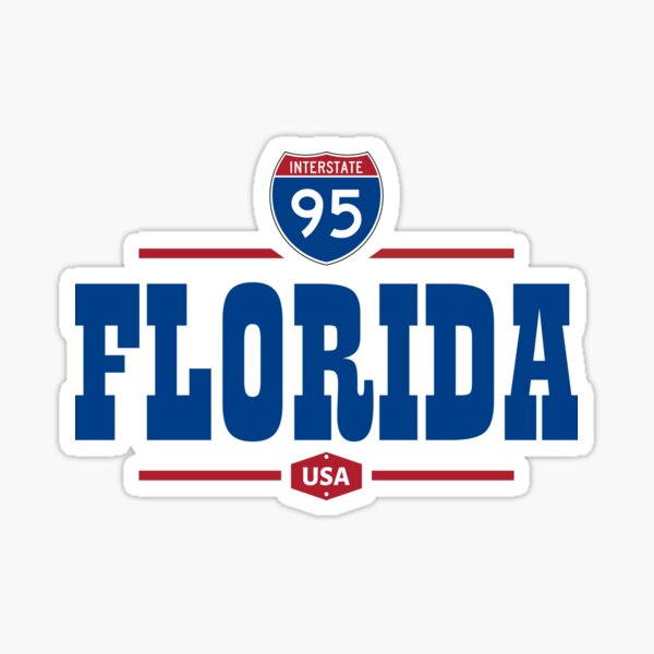 "Florida Interstate 95 USA" Sticker by Kiwidom | Redbubble