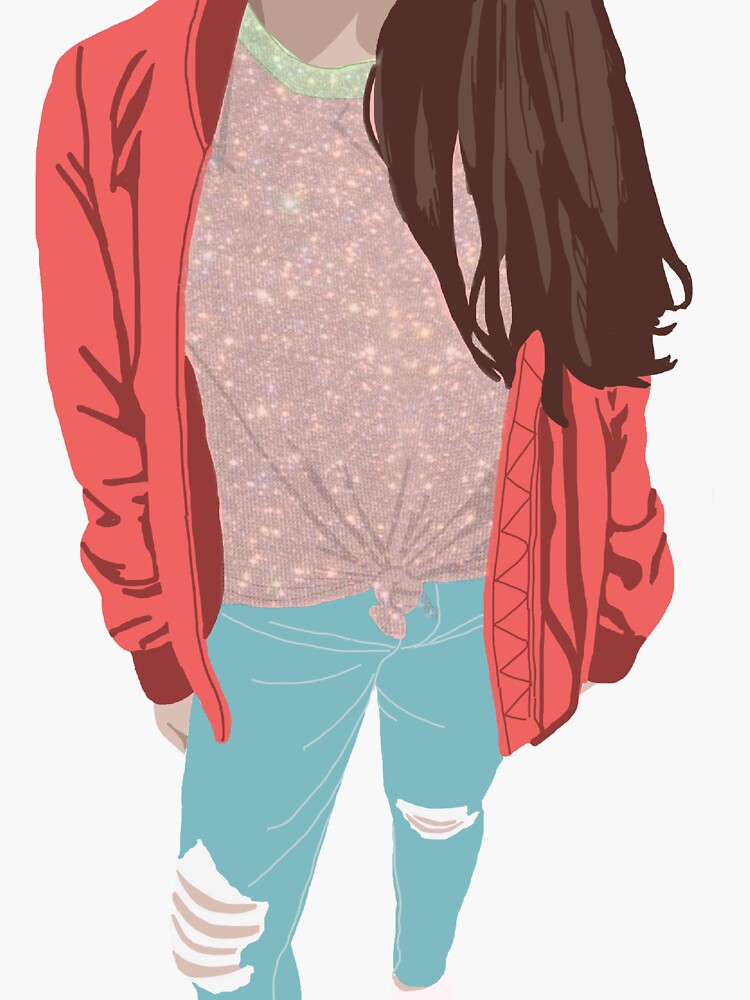 "Glitter OOTD " Sticker by stickersbyjocey | Redbubble