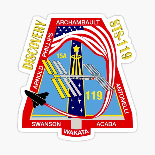 "STS-119 Discovery Mission Logo for Dark Colors" Sticker for Sale by ...