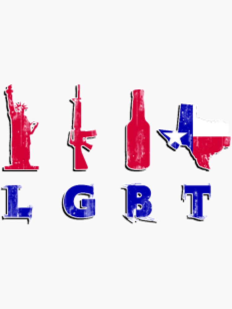 "Liberty Guns Beer Texas Lgbt Conservative Gift" Sticker for Sale by ...