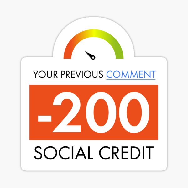 "Social credit" Sticker for Sale by minimalanimal | Redbubble