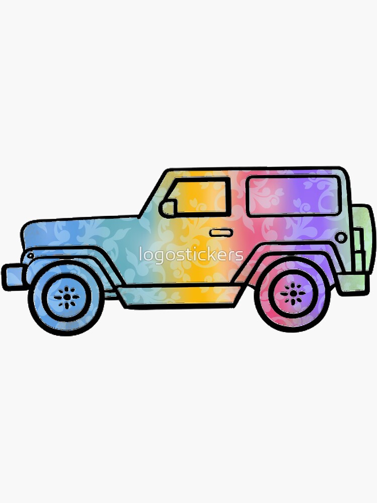 "Rainbow Jeep" Sticker by logostickers | Redbubble